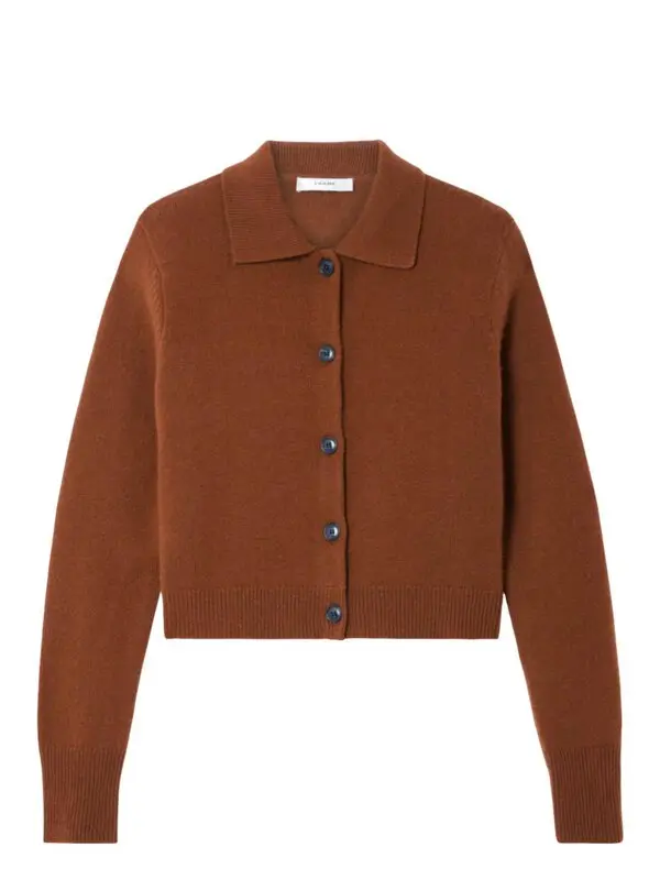FRAME Long Sleeve Button Front Cardigan - Maroon