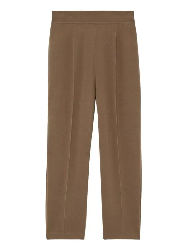 Loro Piana Elastic Ribbed Waist Knitted Casual Pants - Smoky Wood Color