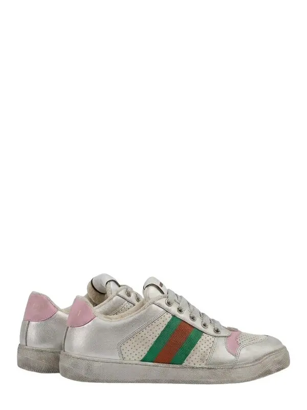 Gucci Vintage Logo Screener Sneakers - Silver