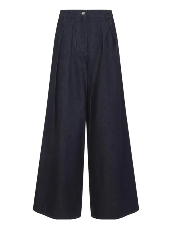 Dries Van Noten Pleated Wide-leg Jeans - Black