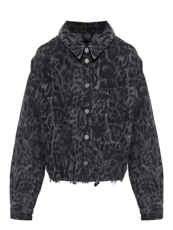 ALLSAINTS Nicky Cropped Patterned Denim Jacket - No