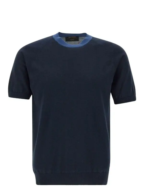 GRAN SASSO Contrast Trim Knitted Top - Black