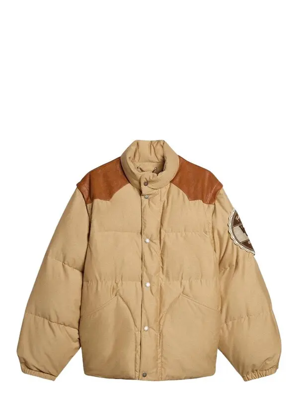 GOLDEN GOOSE Detachable Sleeve Padded Bomber Jacket - Beige