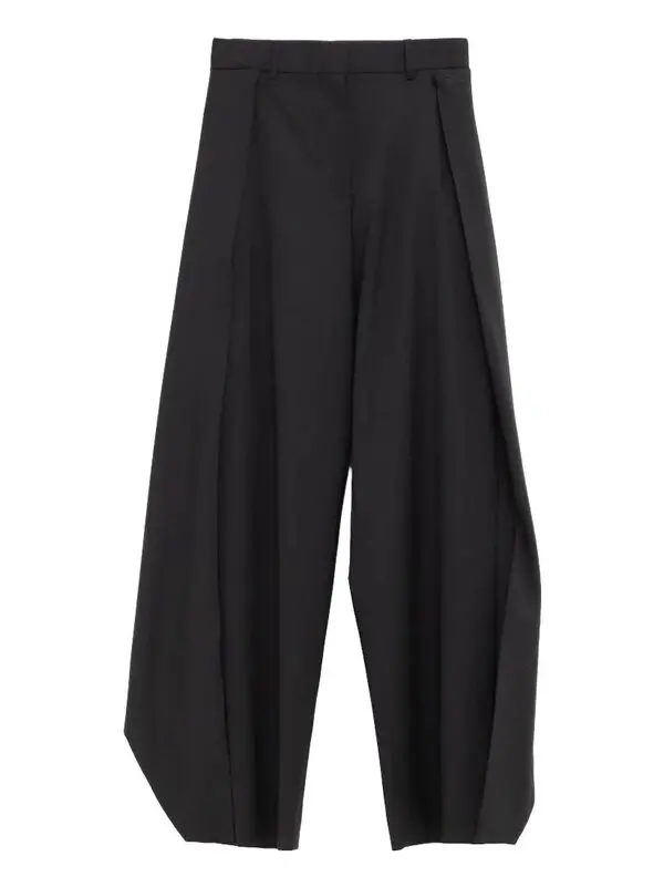 Loewe Pleated Ruffled Trousers - Black