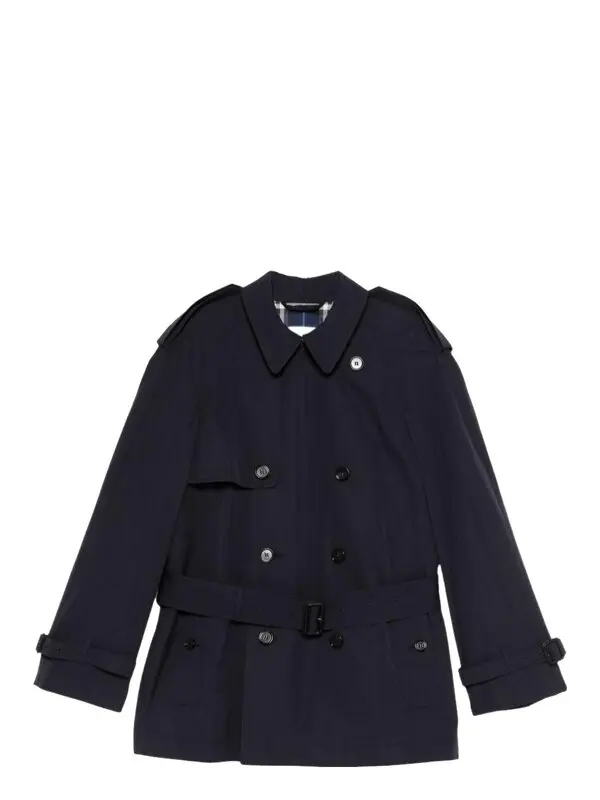 Burberry Button Belted Coat - Black