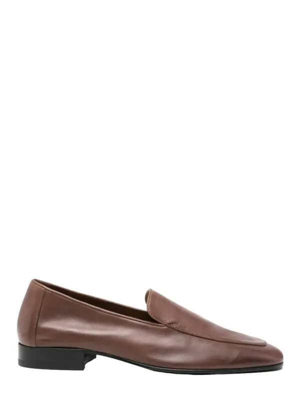 Dries Van Noten Square-toe Leather Loafers - Brown