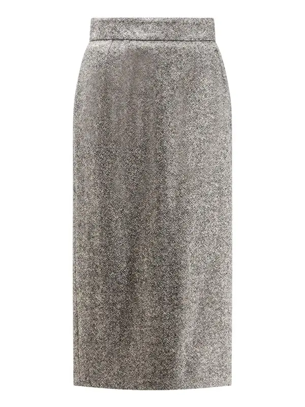 Dolce & Gabbana Textured Midi Skirt - Gray
