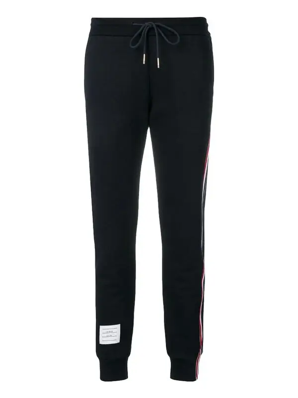 Thom Browne Classic Loopback Sweatpants With Rwb Stripe - Navy Blue