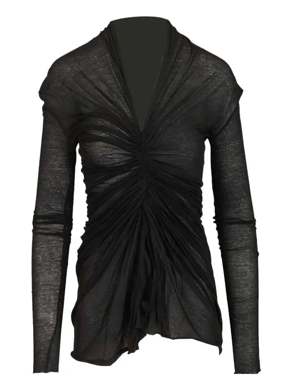 Rick Owens Radiance Ruched Long-sleeve Top - Black