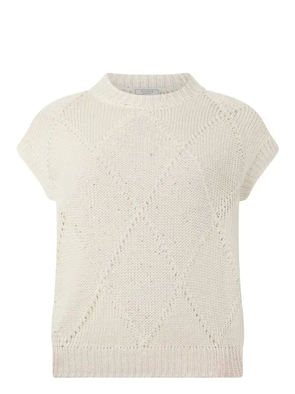 Peserico Short-sleeve Textured Knit Sweater - White