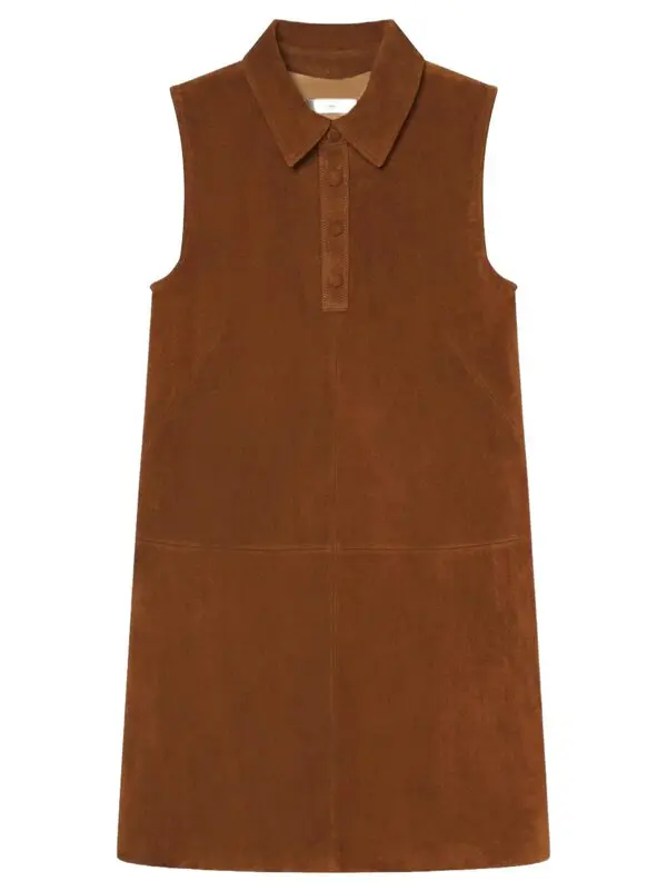 FRAME Suede City Shift Dress - Tan