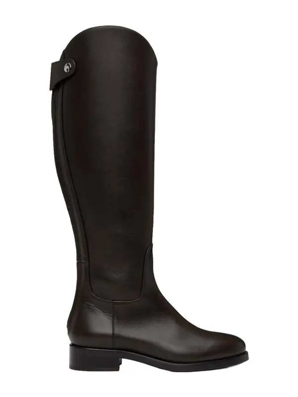 AeydĒ Zip-fastening Leather Knee-high Boots - Mocha