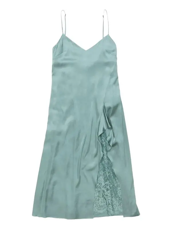 Acne Studios Lace-trim Slip Dress - Sage Green