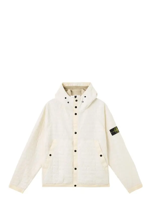Stone Island Padded Hooded Jacket With Anti-drop And Wind Resistance - Ivory