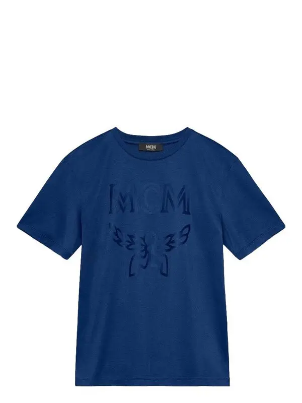 Mcm Round-necked Logo T-shirt - Blue