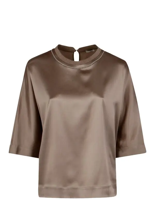 Peserico Beaded Collar Shirt - Gray