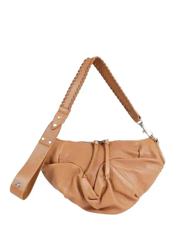 VIVIENNE WESTWOOD Small Agnes Ruched Shoulder Bag - Brown
