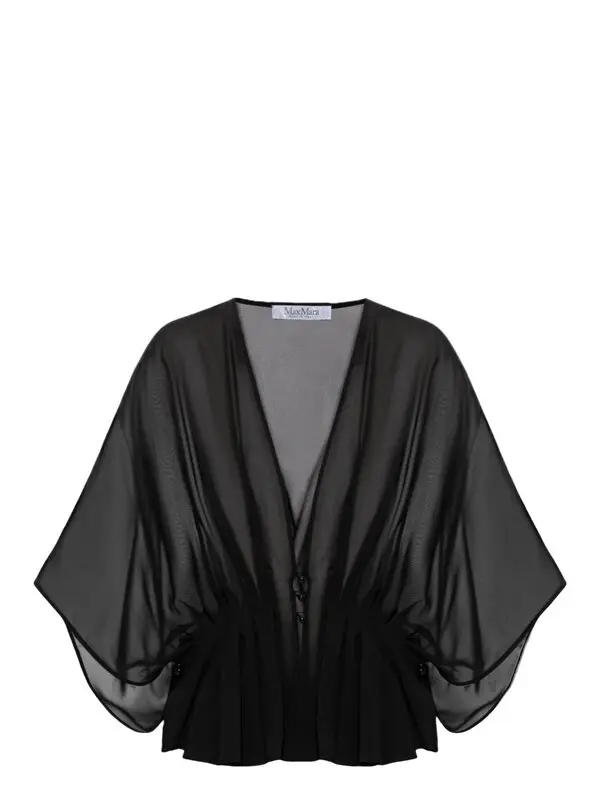 Max Mara V-neck Kimono Coat - Black