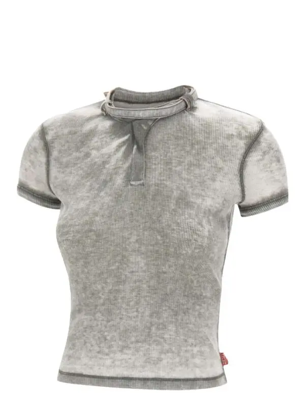 DIESEL® T-shirt Teresa Cropped Ribbed - Gray