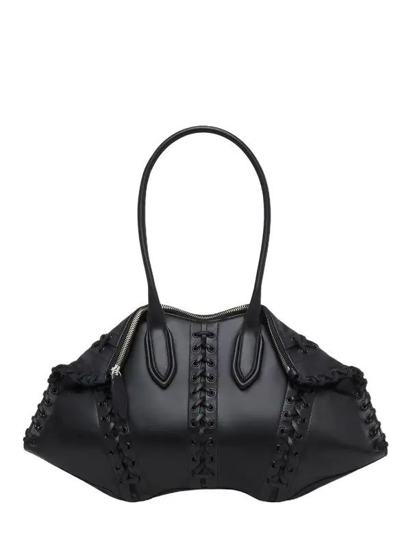 Alexander McQueen Manta Corset Lace-up Shoulder Bag - Black