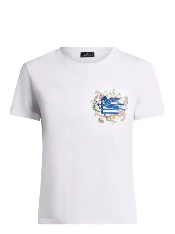 Etro Pegaso Embroidered Crewneck T-shirt - White