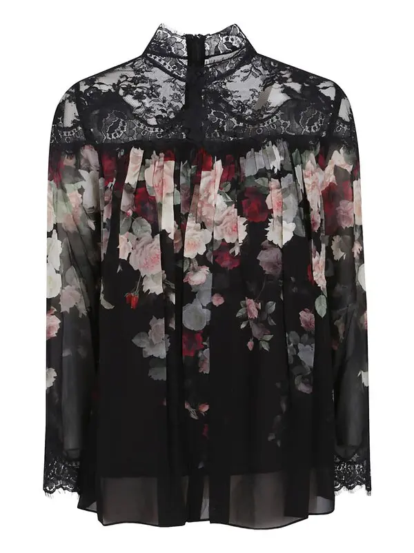 Zimmermann Lace-trimmed Floral Blouse - Black