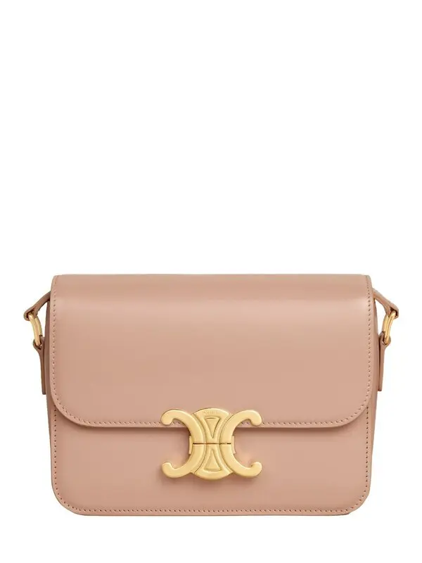 Celine Teen Triomphe Bag In Shiny Calfskin - Soft Peach