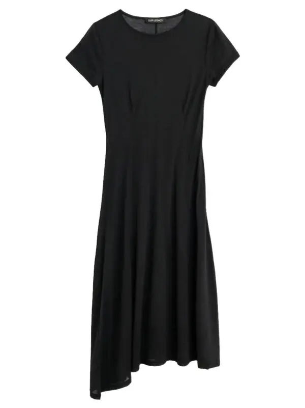 Our Legacy Short-sleeve Asymmetrical Hem Midi Dress - Black