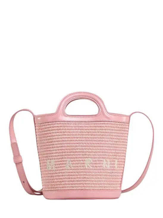 Marni Logo Embroidered Bucket Bag - Light Pink