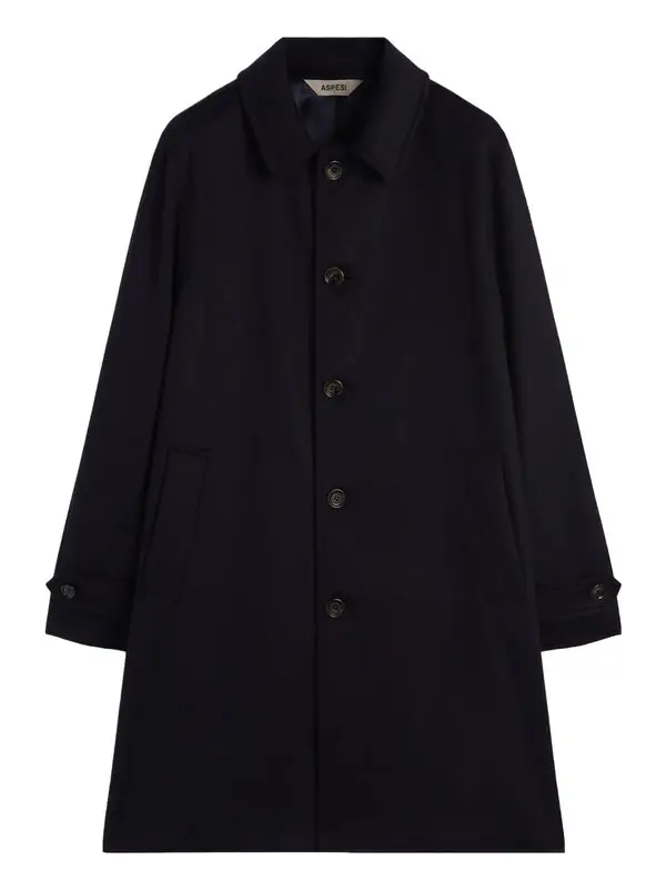 Aspesi Single-breasted Button-fastening Coat - Black