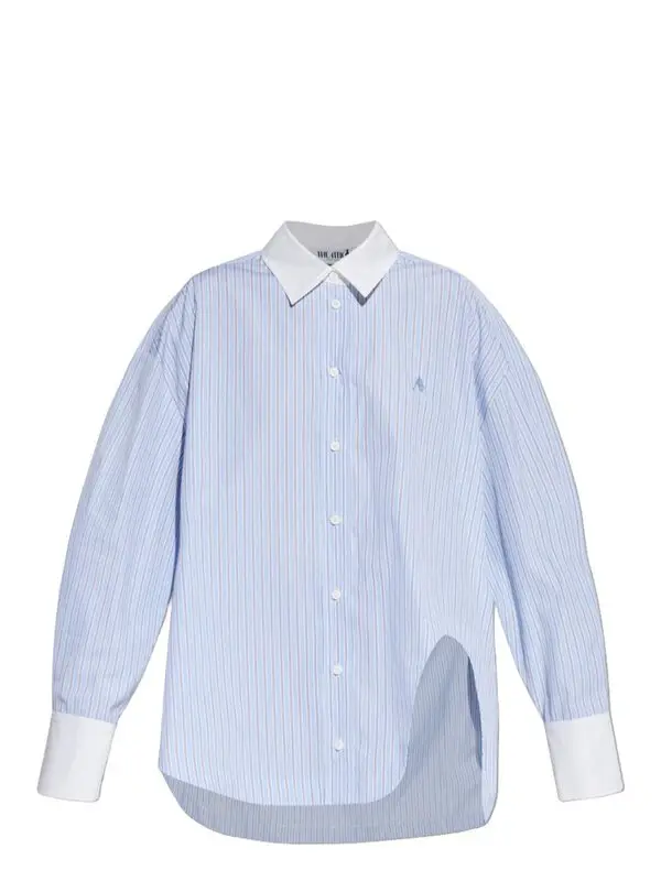 Attico Striped Logo Embroidered Shirt - Blue