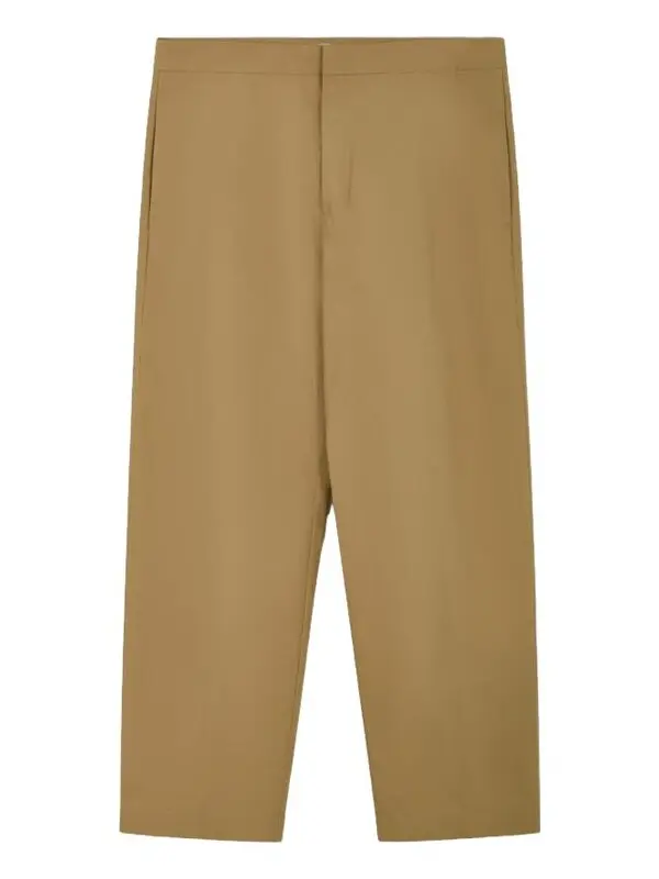 JIL SANDER Cotton Tapered Trousers - Brown