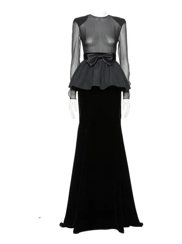 Valentino Garavani Long-sleeved Dress With Bow Detail - Black
