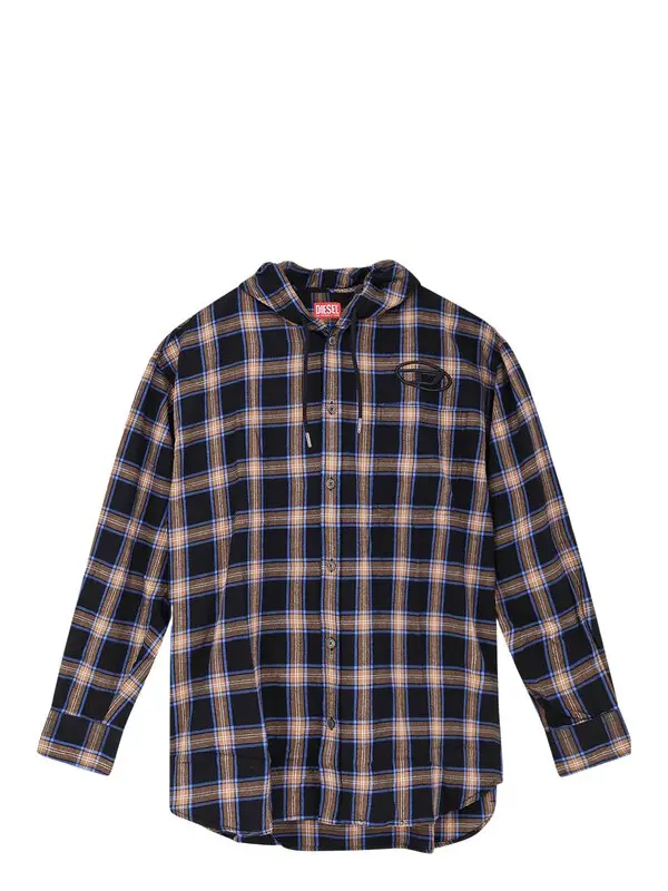 DIESEL® S-dewny-hood-ajfi Hooded Checked Shirt - Multicolor