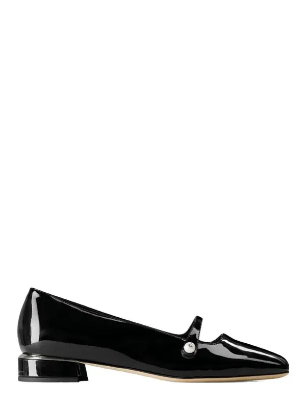 JIMMY CHOO Elisa Ballerina Pumps With Pearl Embellishments - Black