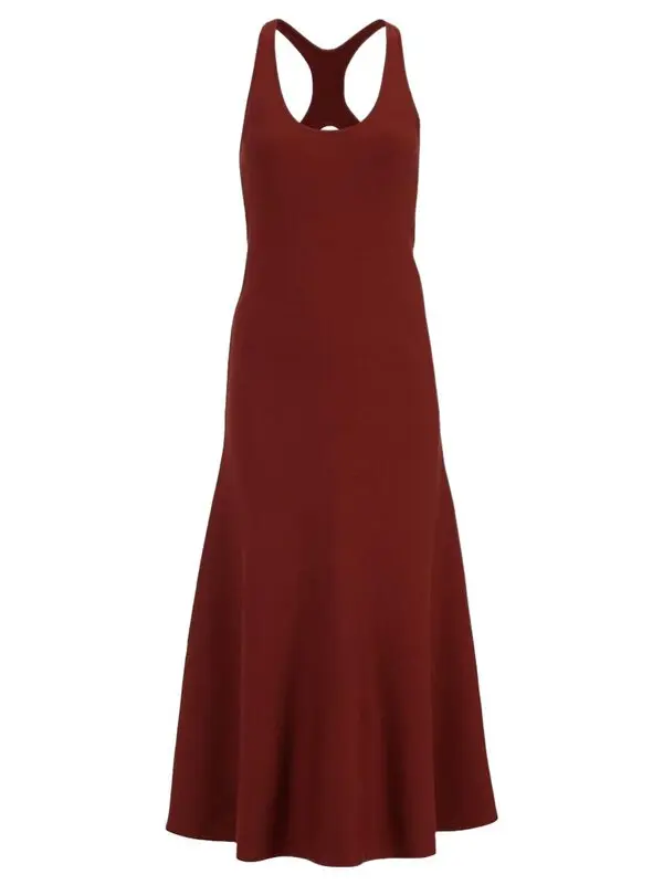 Gabriela Hearst Racer-back Silk Midi Dress - Ochre