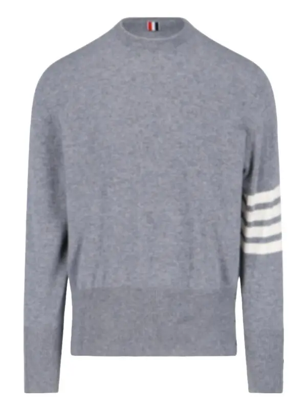 Thom Browne 4-bar Cashmere Crewneck Jumper - Light Gray