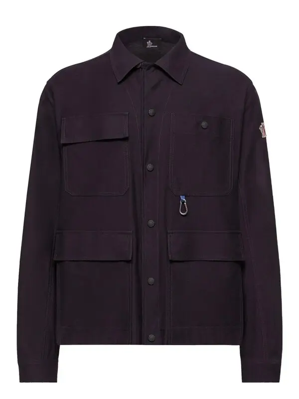Moncler Cotton Gabardine Shirt Jacket - Navy Blue