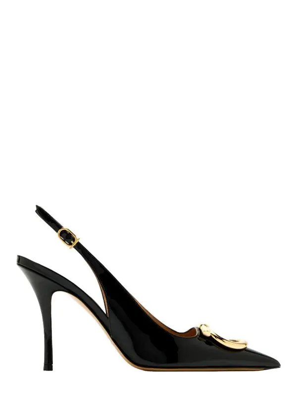 FERRAGAMO Maxi Gancini Slingback Pumps - Black