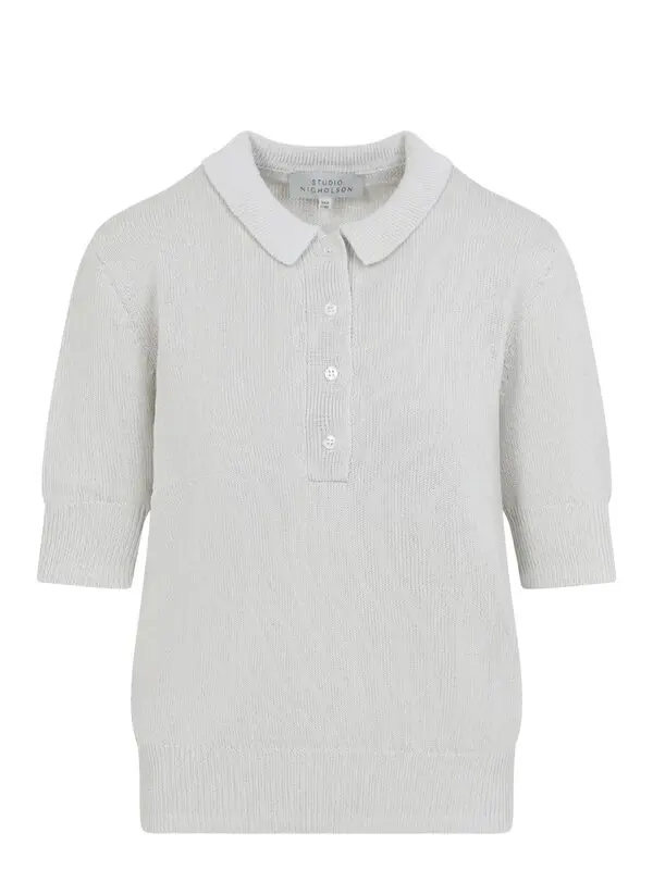 Studio Nicholson Tolsa Knit Polo Shirt - White