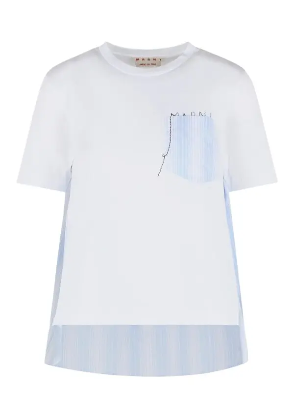 Marni Striped Poplin T-shirt - White
