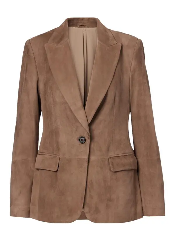 Brunello Cucinelli Suede Blazer - Brown
