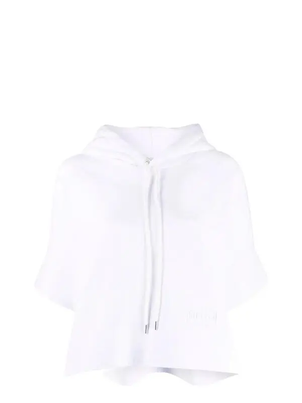 Stella McCartney Cropped Short-sleeve Hoodie With Rope Detail - White
