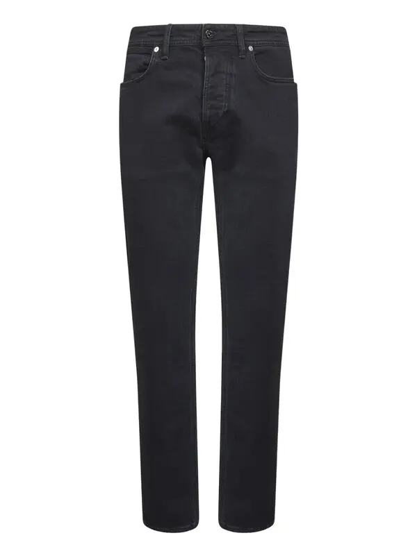 Stone Island Logo Patch Straight-leg Jeans - Black