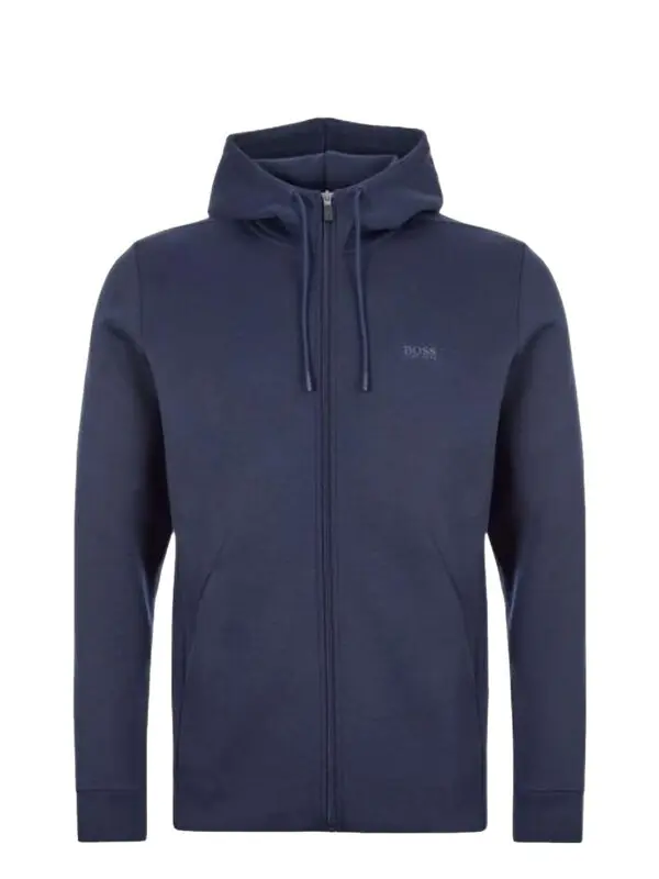Hugo Boss Zip-up Drawstring Hoodie - Black