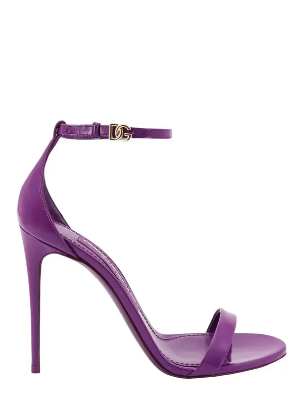 Dolce & Gabbana Dg Logo Plaque Ankle Strap Sandals - Purple