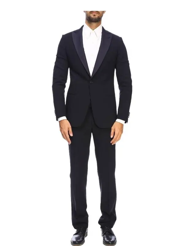 Giorgio Armani Single-breasted Straight Leg Tailored Suit - Black