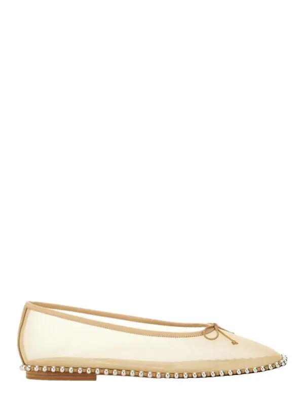 Alexander Wang Studded Mesh Ballet Flats - Nude