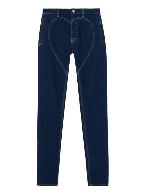 Burberry High-rise Skinny Jeans With Heart Motif - Blue