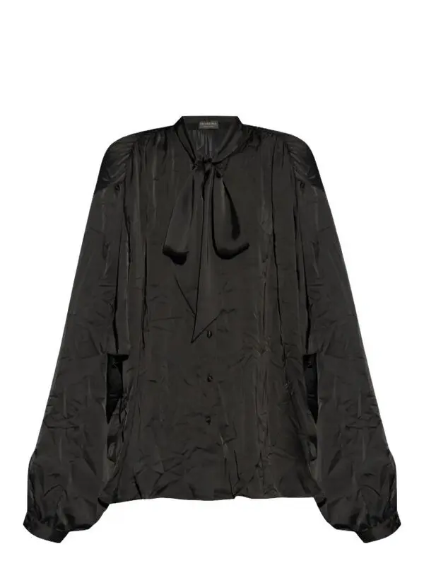 Balenciaga Tie Detailed Button-up Shirt - Black